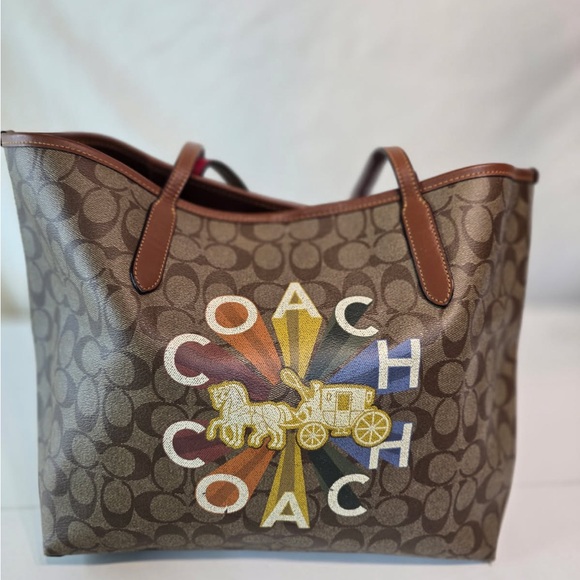Coach | Bags | Coach Multicolor Signature Tote | Poshmark